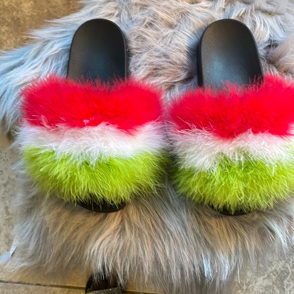 Shoes | Custom Made Ugly Grinch Slides To Go With Your Ugly Christmas ...